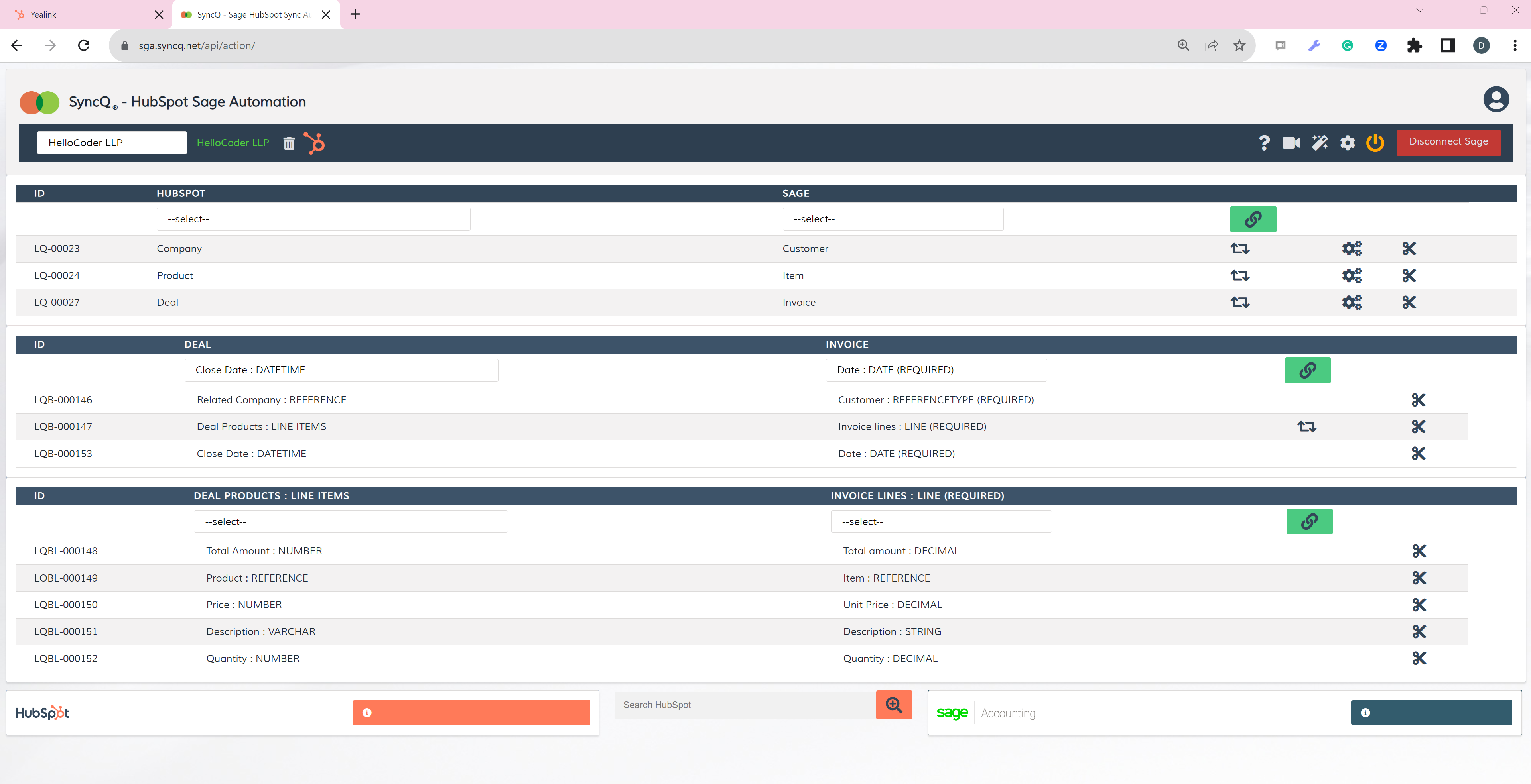 SyncQ - HubSpot Sage Accounting Sync Automation